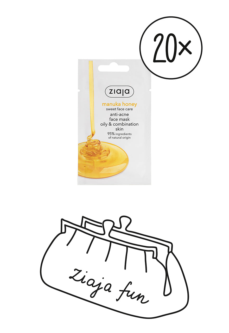 20x Ziaja Manuka Honey Face Mask, Anti-Acne 7ml – Ziajaonline